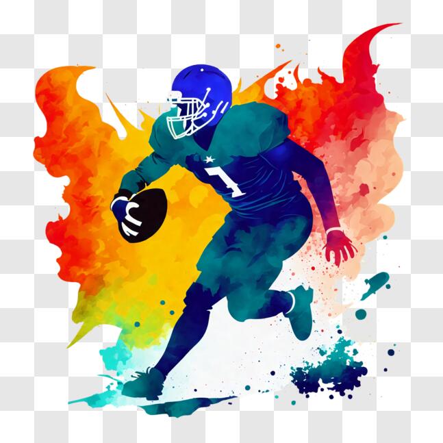 Download Stylized Illustration of an American Football Player Running ...