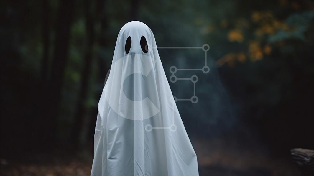 Ghost in the Woods for Halloween or Celebrations stock photo | Creative ...