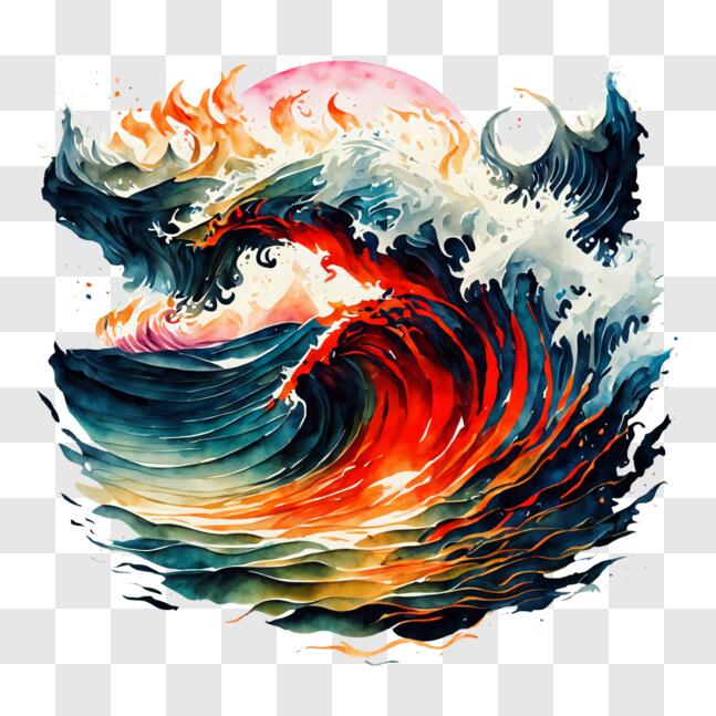 Download Colorful Wave Painting for T-Shirts, Posters, and Wall Art ...