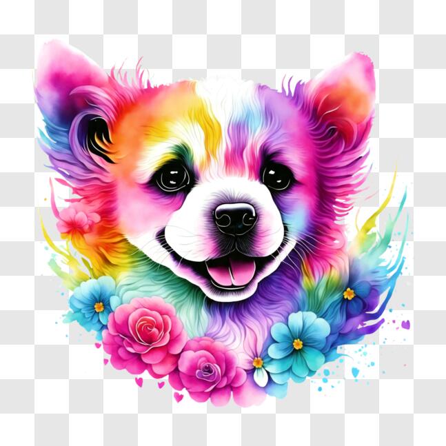 Download Colorful Chihuahua Dog with Rainbow Muzzle PNGs Online ...