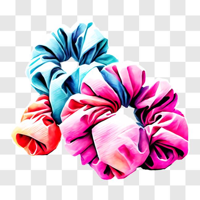 Download Colorful Scrunchies Stacked on Top of Each Other PNGs Online ...