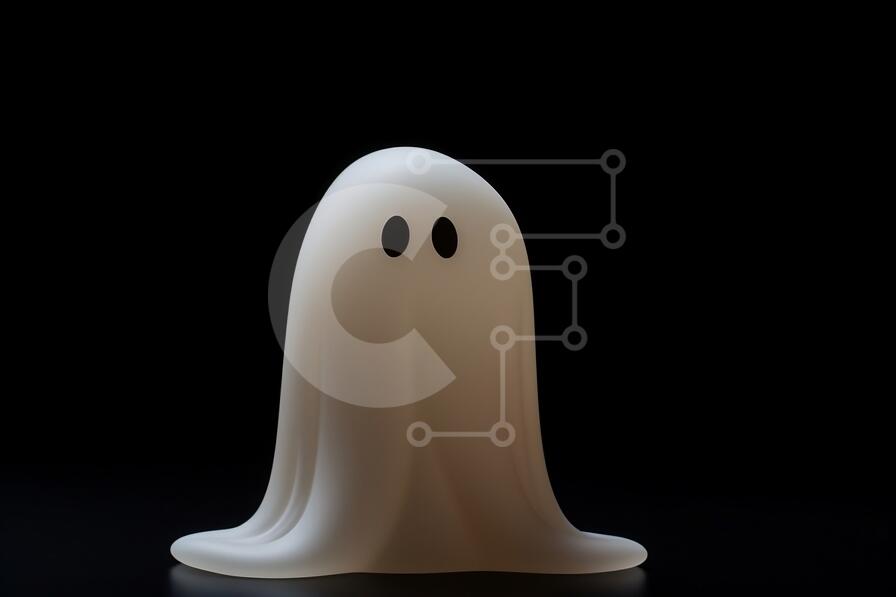Spooky Ghost-shaped Light Bulb Ornament stock photo | Creative Fabrica