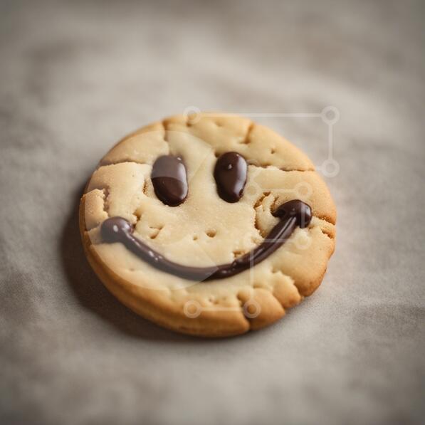 Delicious Smiley-Face Chocolate Cookie stock photo | Creative Fabrica