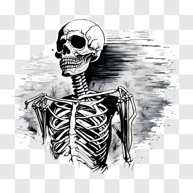 Download Vintage Skeleton Drawing for Halloween Events PNGs Online ...
