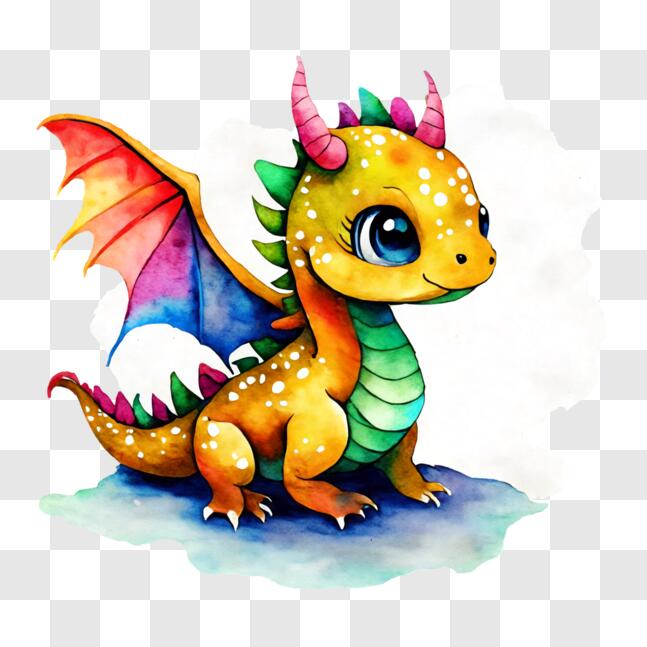 Télécharger Illustration de dragon de dessin animé coloré sur fond ...