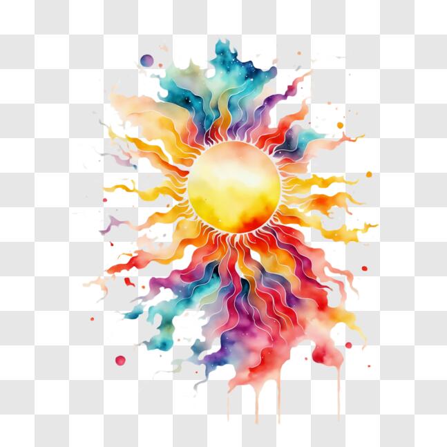 Download Abstract Sun with Bright Colors PNGs Online - Creative Fabrica