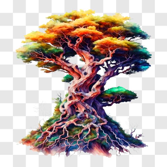 Download Ancient Tree with Roots PNGs Online - Creative Fabrica