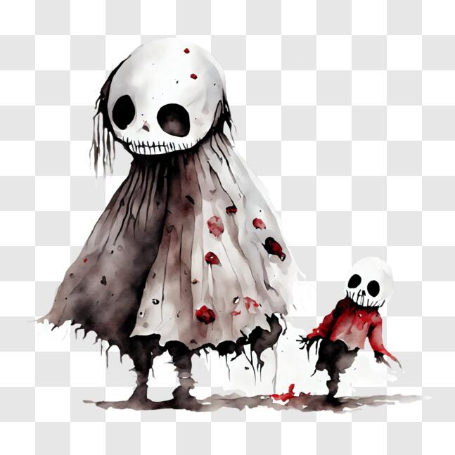 Download Skeletons with a Child in Horror Scene PNGs Online - Creative ...