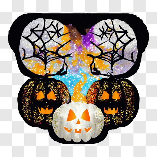 Download Halloween Pumpkins and Skulls on Black Background PNGs Online ...