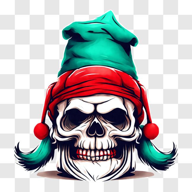 Download Skull with Elf Hat - Christmas Theme PNGs Online - Creative ...