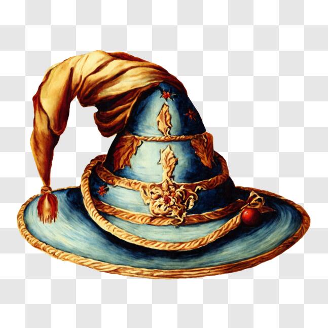 Download Blue Wizard's Hat with Gold and Silver Threads PNGs Online ...
