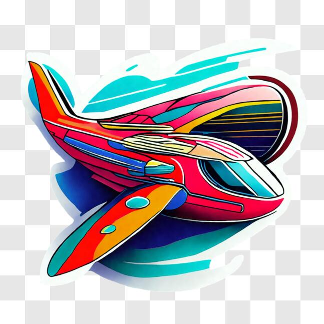 Download Colorful Plane Flying in the Sky PNGs Online - Creative Fabrica