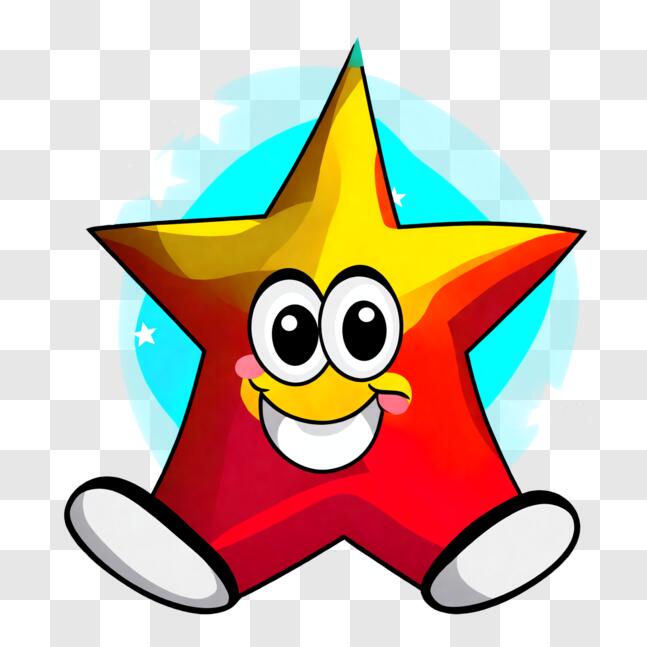 Download Smiling and Jumping Cartoon Star PNGs Online - Creative Fabrica