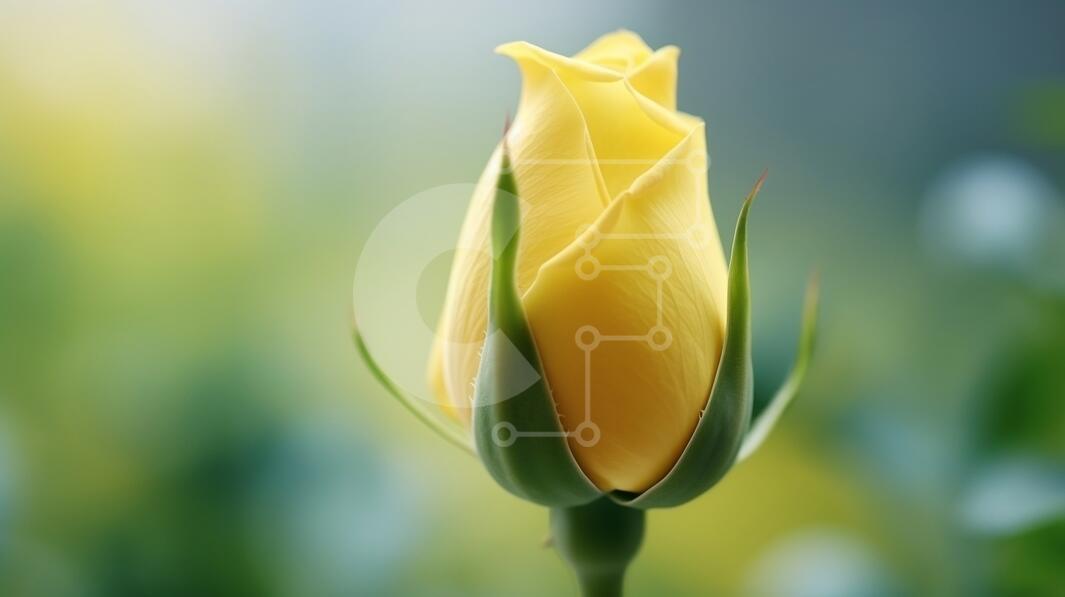 Close-up of a Yellow Rose Bud stock photo | Creative Fabrica