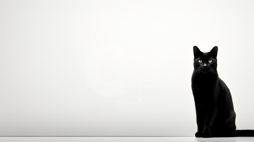 Sleek and Shiny Black Cat Ready to Pounce stock photo | Creative Fabrica