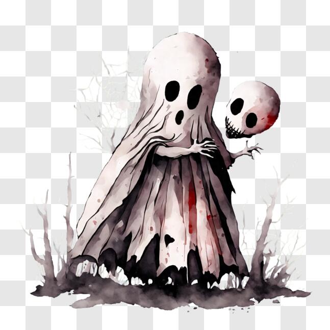 Download Two Ghosts with Halloween Vibes PNGs Online - Creative Fabrica