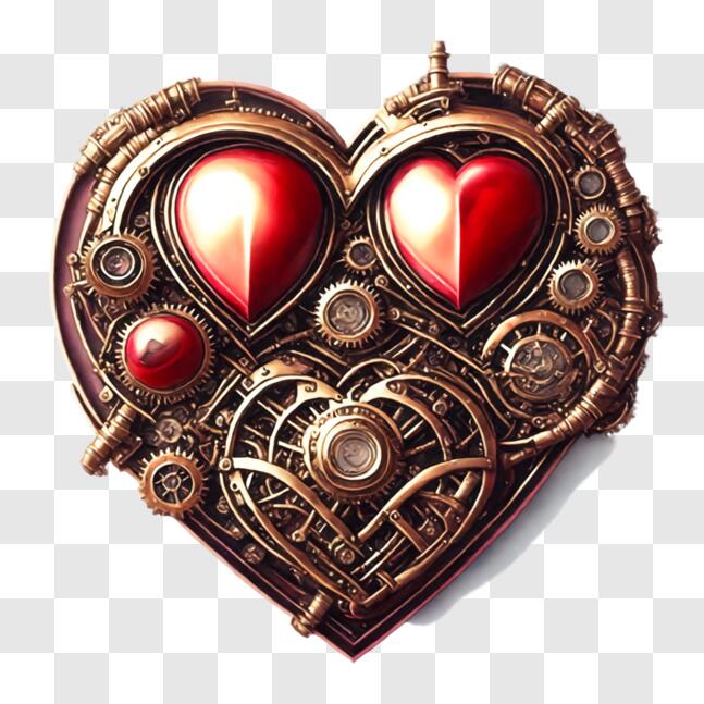 Download Intricate Steampunk Gear Heart Artwork PNGs Online - Creative ...