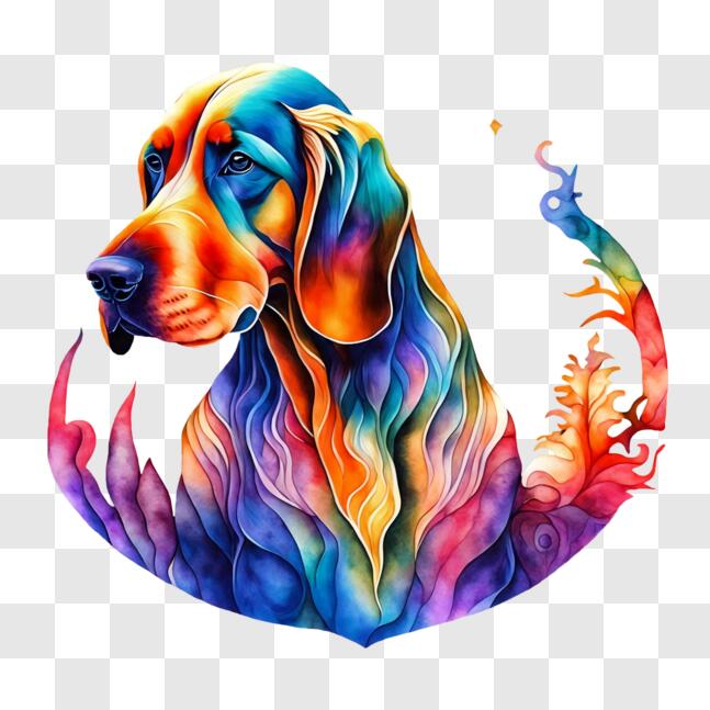 Download Colorful Dog with Abstract Background PNGs Online - Creative ...