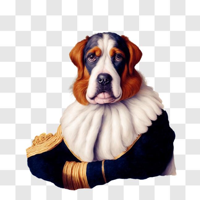 Download Fancy Dog with Crown and Scepter PNGs Online - Creative Fabrica