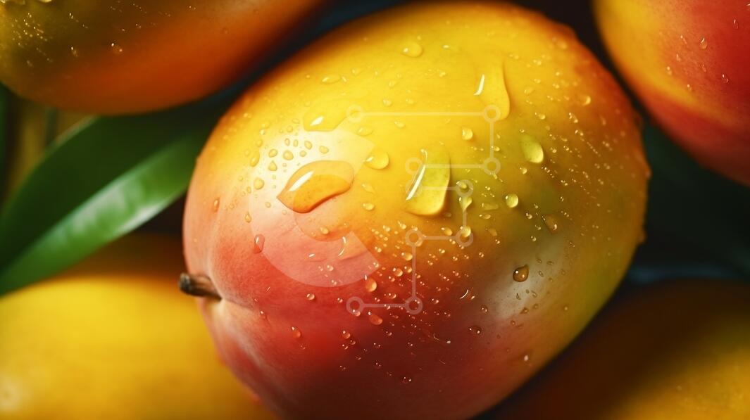 Fresh and Juicy Mangoes: A Tempting Delight stock photo | Creative Fabrica