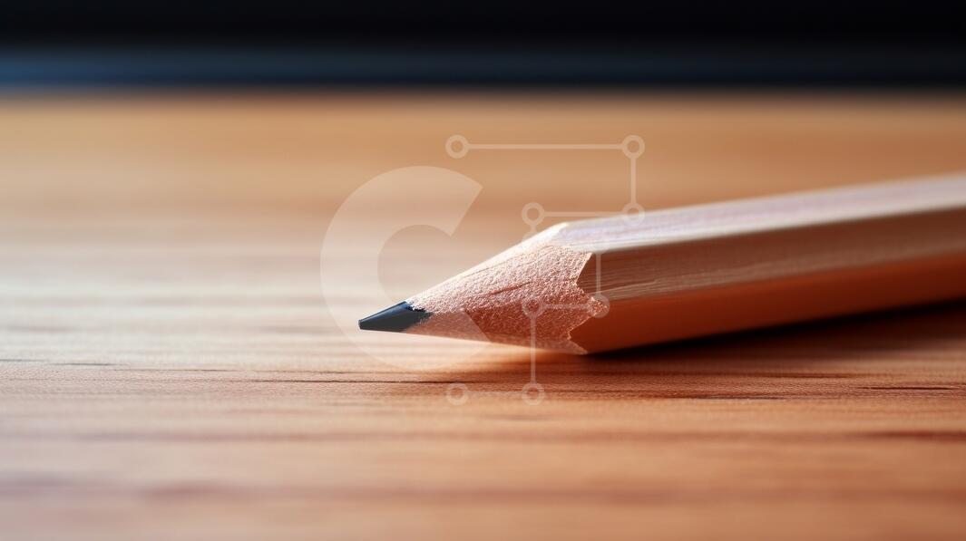 Single Pencil on Wooden Table for Writing, Drawing, or Sketching stock ...