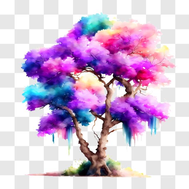 Download Colorful Tree with Multiple Colors in a Natural Setting PNGs ...