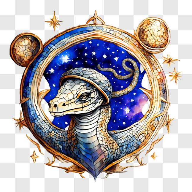 Download Snake Zodiac Sign with Stars and Moons PNGs Online - Creative ...