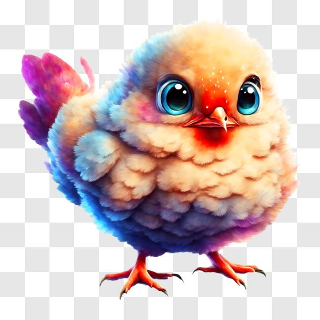 Download Adorable Chicken with Colorful Feathers PNG Online - Creative ...
