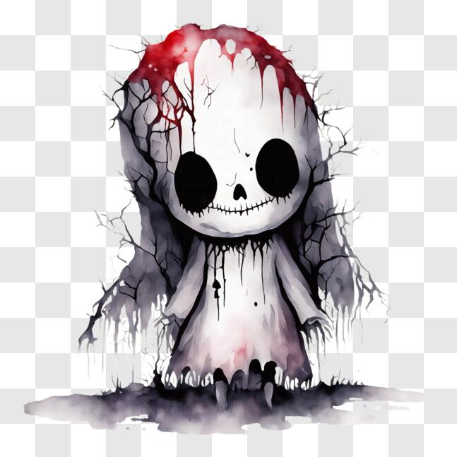 Download Spooky Cartoon Character on Fallen Leaves PNGs Online ...