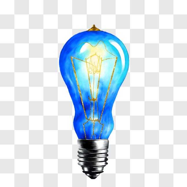 Download Blue Light Bulb - Illuminating Ideas PNG Online - Creative Fabrica
