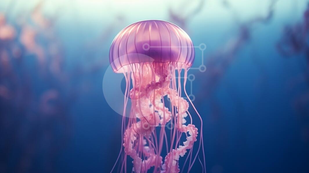 Medusa Rosa en el Océano fotos de archivo | Creative Fabrica