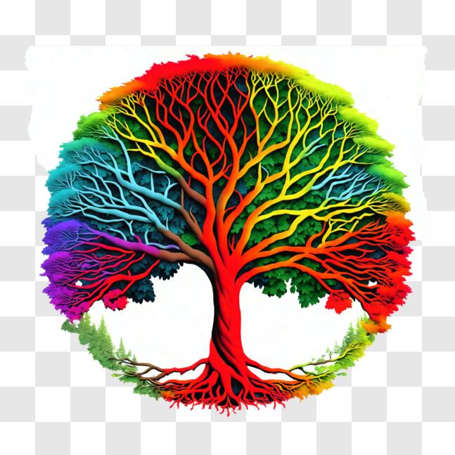 Download Colorful Tree of Life Artwork PNGs Online - Creative Fabrica