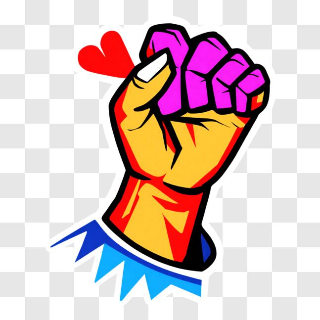 Faust mit rotem Herz - Symbol der Liebe und Einheit PNG online ...