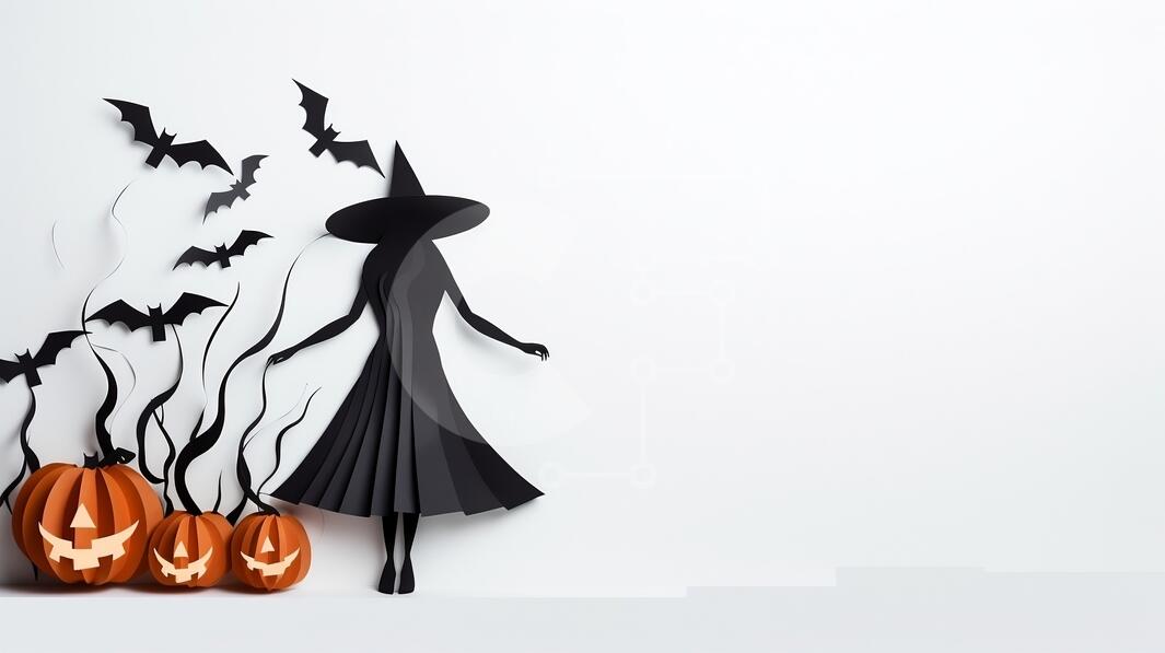 Elegant Witch Paper Cut-out Decoration for Halloween stock photo ...