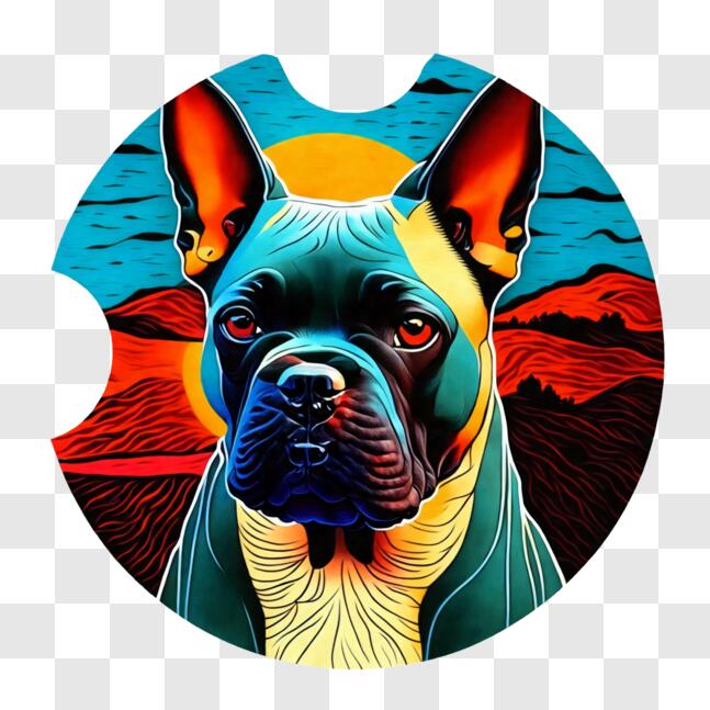 Download Colorful Car Coaster with Dog Face Design PNGs Online ...