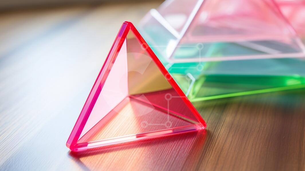 Colorful Stacked Plastic Triangles stock photo | Creative Fabrica