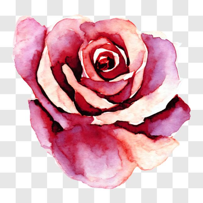 Download Watercolor Pink Rose on Black Background PNGs Online ...