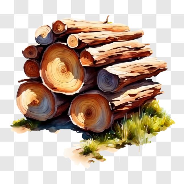 Download Wood Logs in the Grass - Nature's Beauty and Inspiration PNGs ...