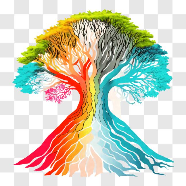 Download Colorful Tree Illustrating Multi-Generational Family Trees ...