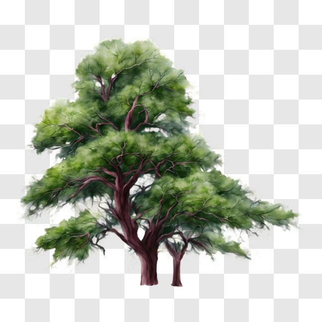 Download Colorful Watercolor Painting of Two Trees PNGs Online ...