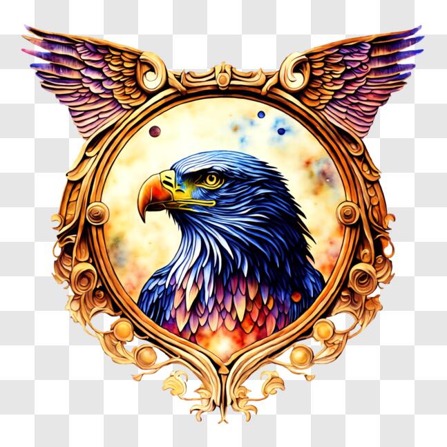 Download Ornate Eagle Artwork with Decorative Border PNGs Online ...