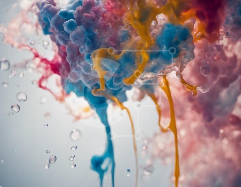 Colorful Liquid Pouring into Container - Abstract Photography stock ...