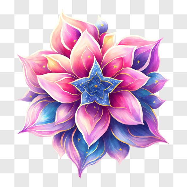 Download Vibrant Flower with Eye-Catching Star PNGs Online - Creative ...