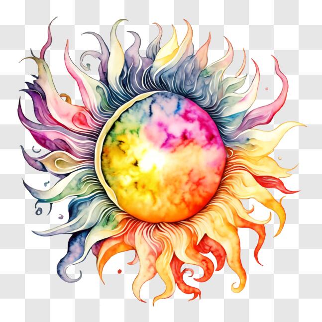 Download Colorful Sun Painting for Solstice Celebration PNGs Online ...