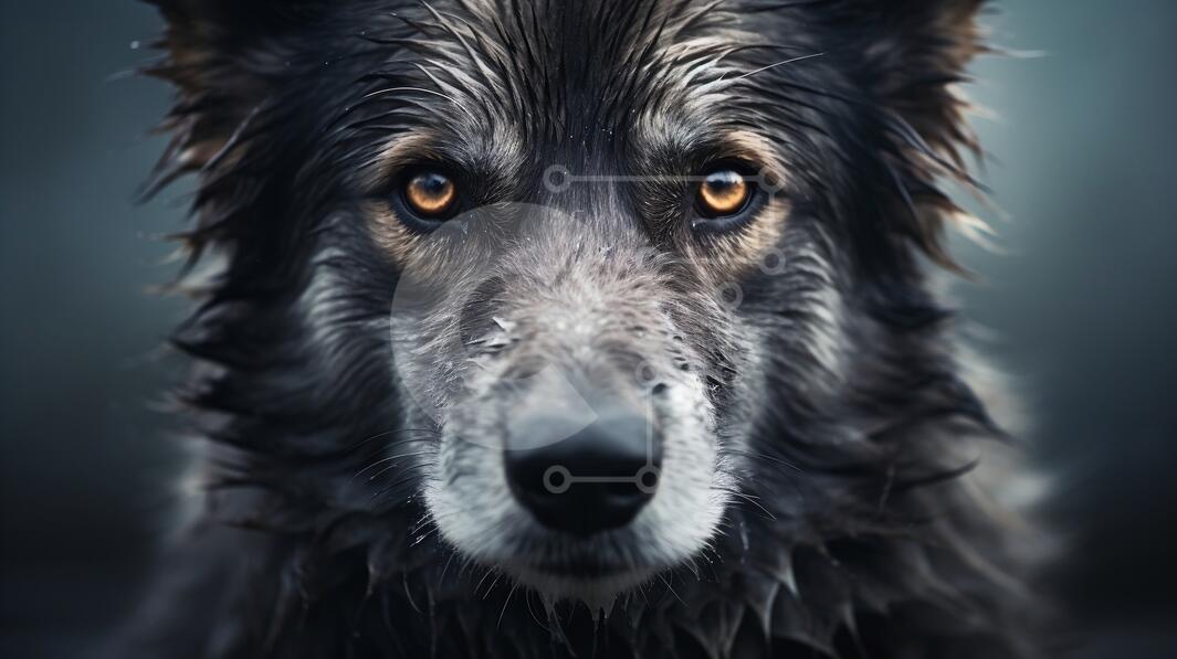 Intense Gaze of a Dog's Face in Close-up stock photo | Creative Fabrica