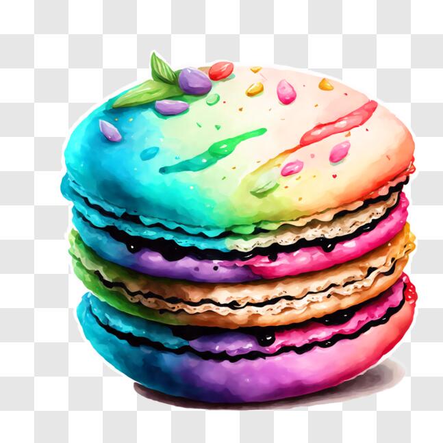 Download Colorful Macaroons Stack PNGs Online - Creative Fabrica