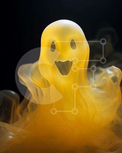 Playful Ghost Celebrating Halloween stock photo | Creative Fabrica