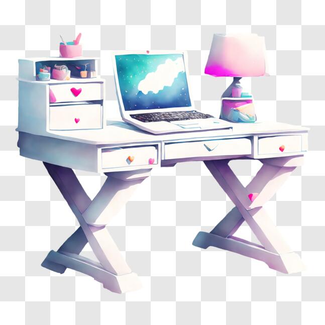 Download Minimalist Workspace with Open Laptop PNG Online - Creative ...