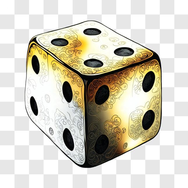 Download Gold and Silver Dice with Black Dots on an Ornate Game Board ...