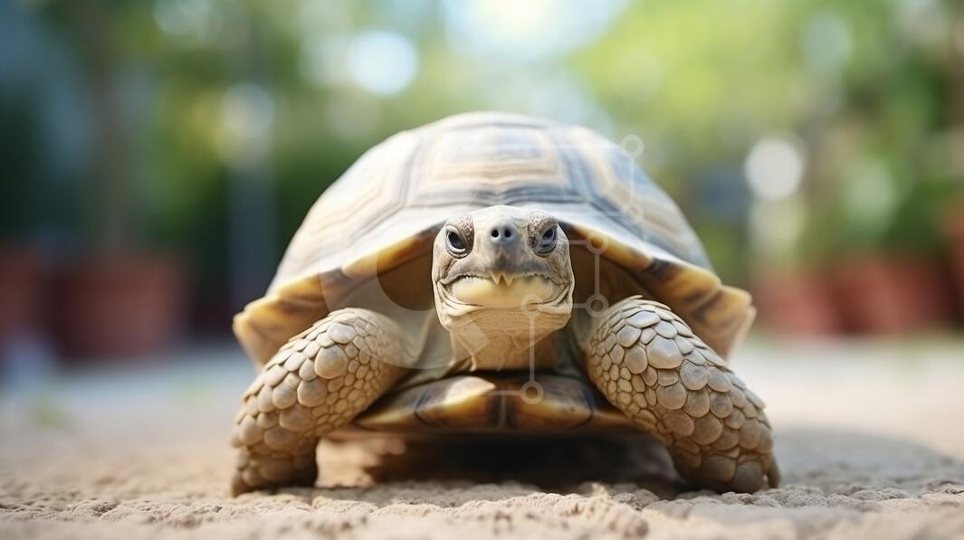 Turtle Walking Towards the Camera stock photo | Creative Fabrica